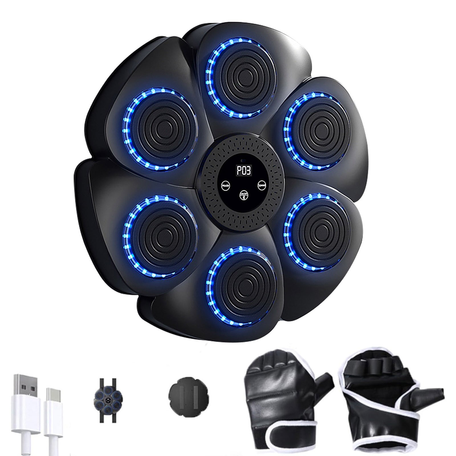 Music Boxing Machine with Boxing Gloves, Smart Customizable Modes, Wall ...