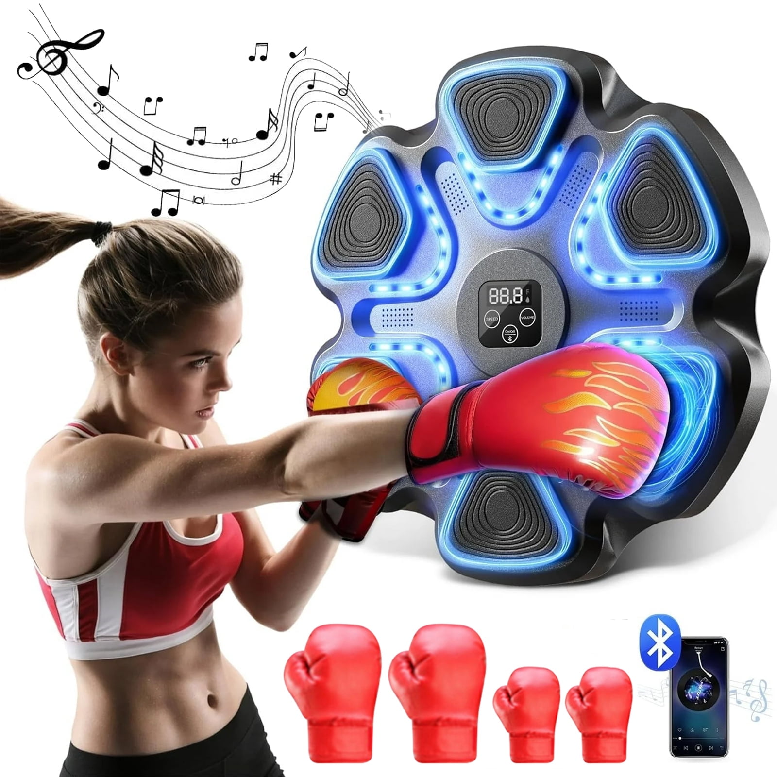 Music Boxing Machine with Bluetooth&LED Display, 9 Speeds &11 Models ...