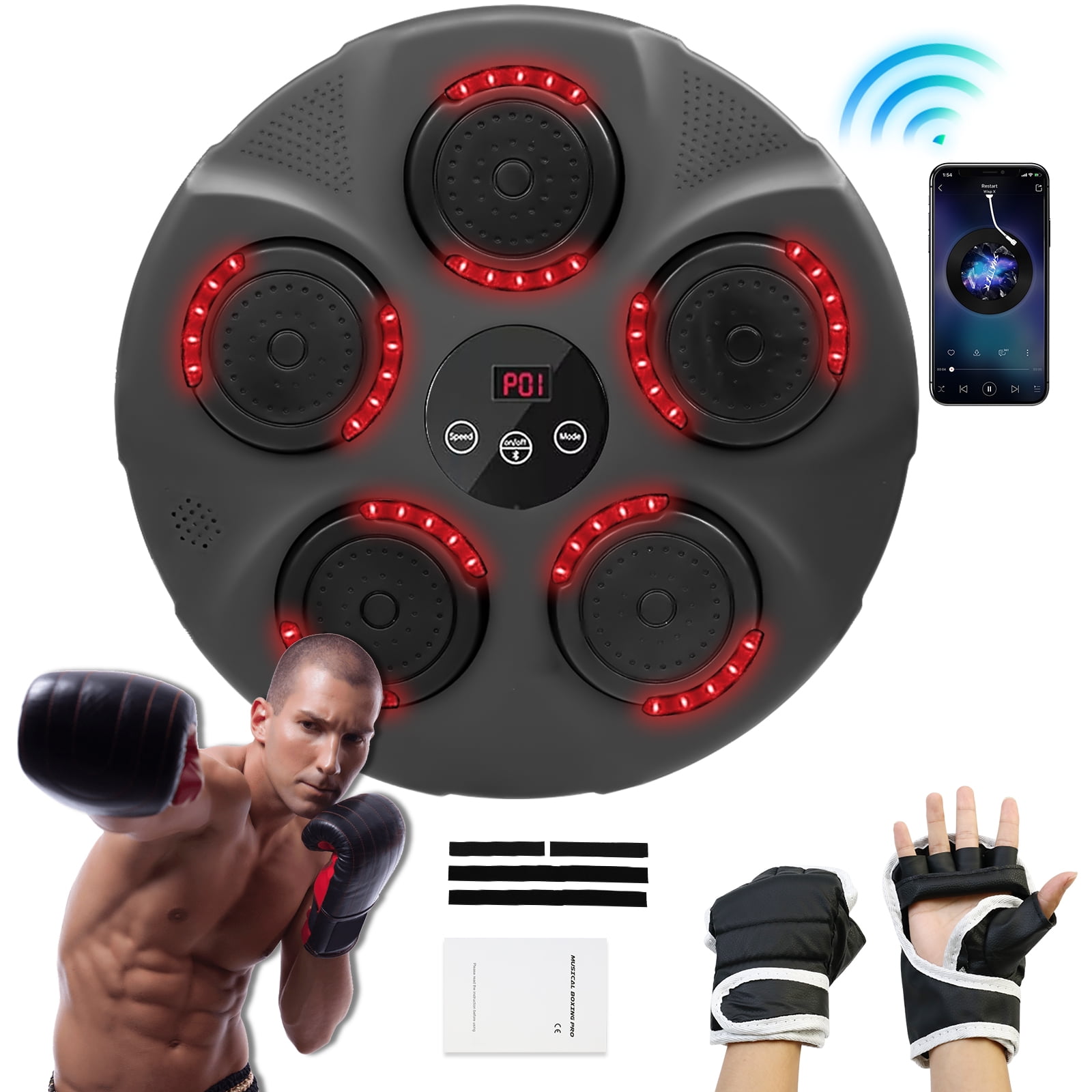 Music Boxing Machine with Built-in Battery 2000mAh, Boxing Machine Wall ...