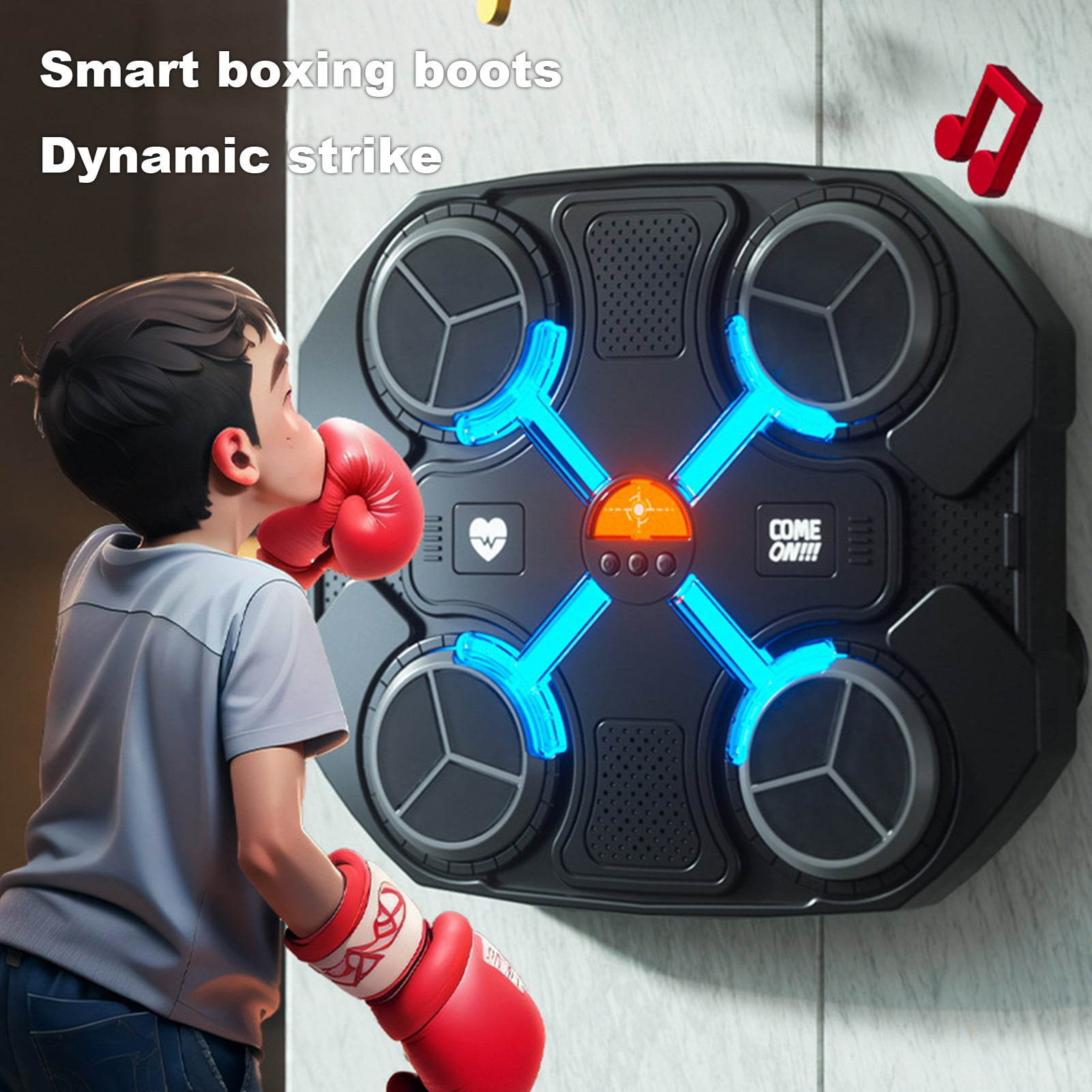 Music Boxing Machine for Kids, Music Trainer Punching Machine, Bluetooth Smart Boxing Training ...
