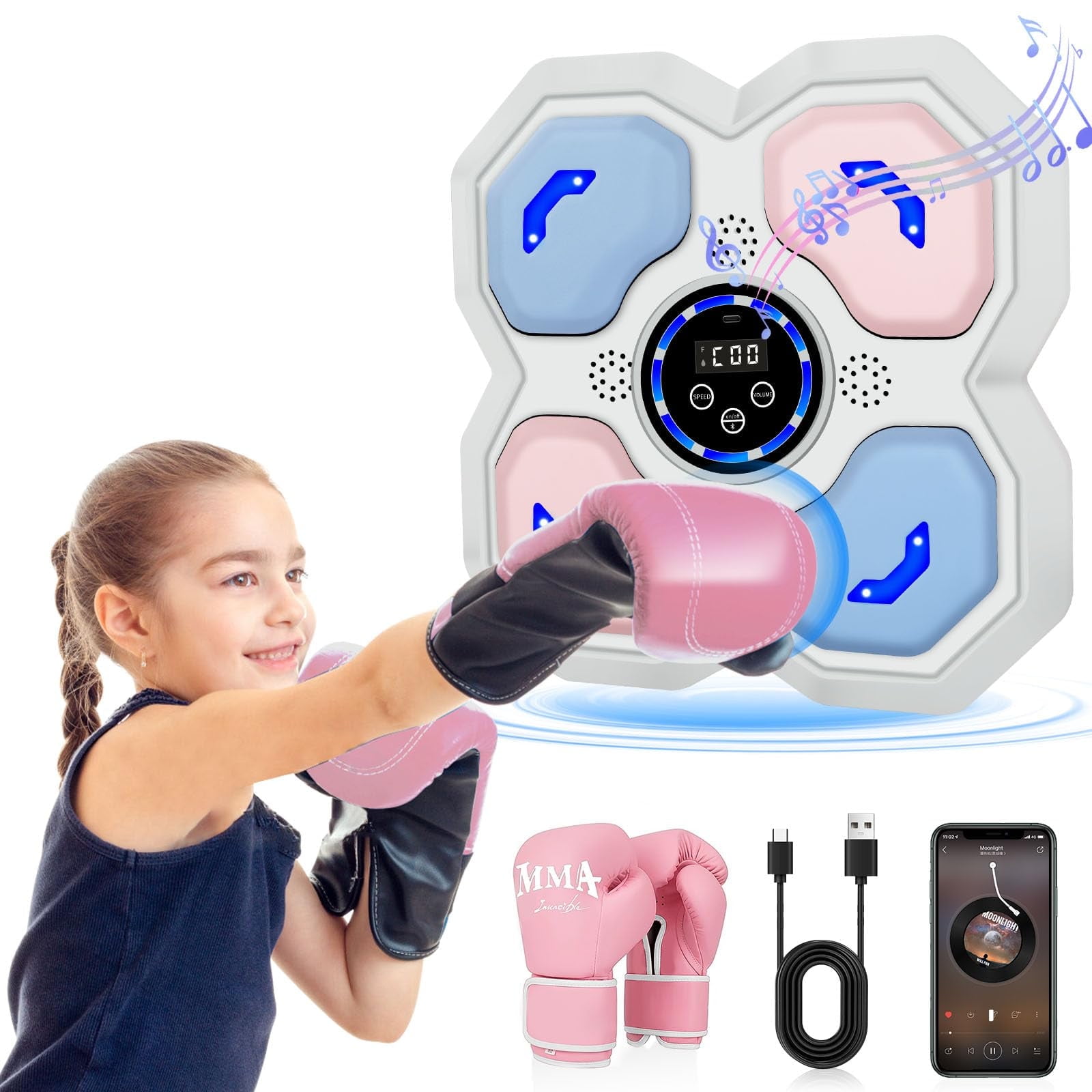 Music Boxing Machine for Kids Sport Toys，Wall Mounted Smart Punching ...