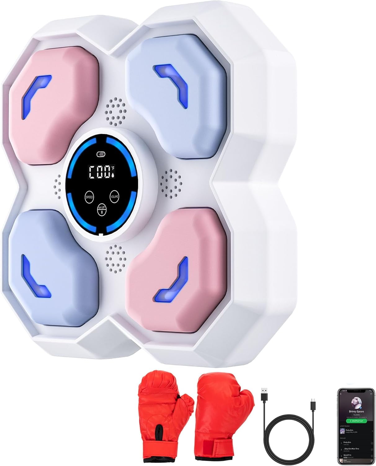 Music Boxing Machine for Kids, Wall Mounted Bluetooth Smart Punching ...