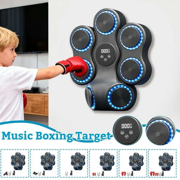 Music Boxing Machine - Led Punch Counter & Reflex Trainer with Wall ...