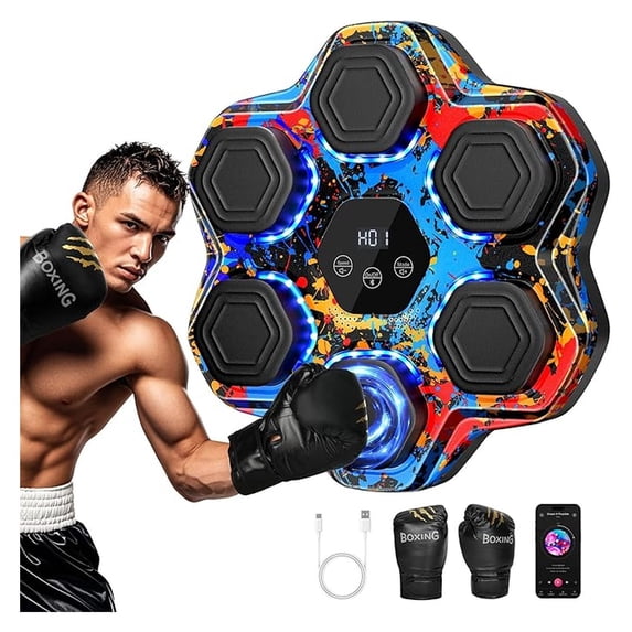 Music Boxing Machine, Smart Bluetooth Boxing Machine with Gloves, Wall ...