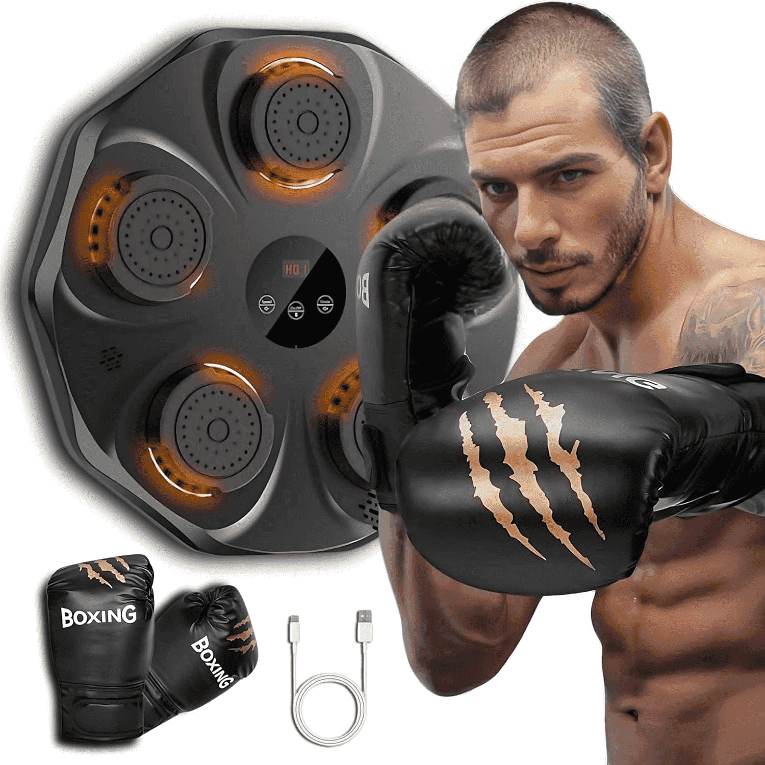 Music Boxing Machine - Smart Wall-Mounted Boxing Trainer with 9 Modes ...