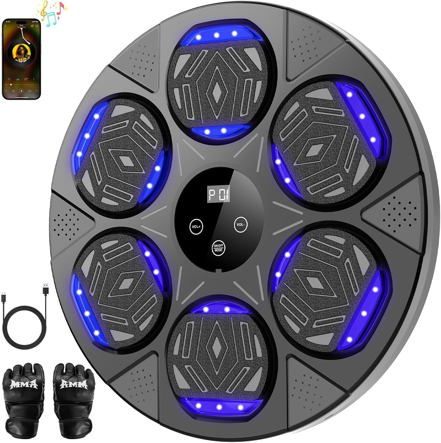 Music Boxing Machine Wall Mount, Bluetooth Smart Boxing Training ...