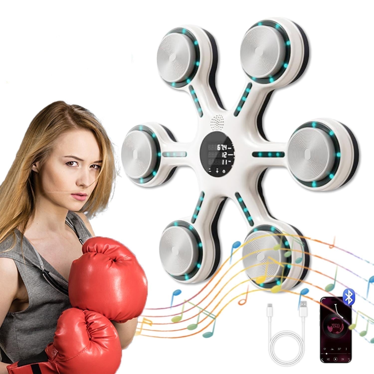Music Boxing Machine, Wall Mount Smart Bluetooth Music Boxing Trainer ...