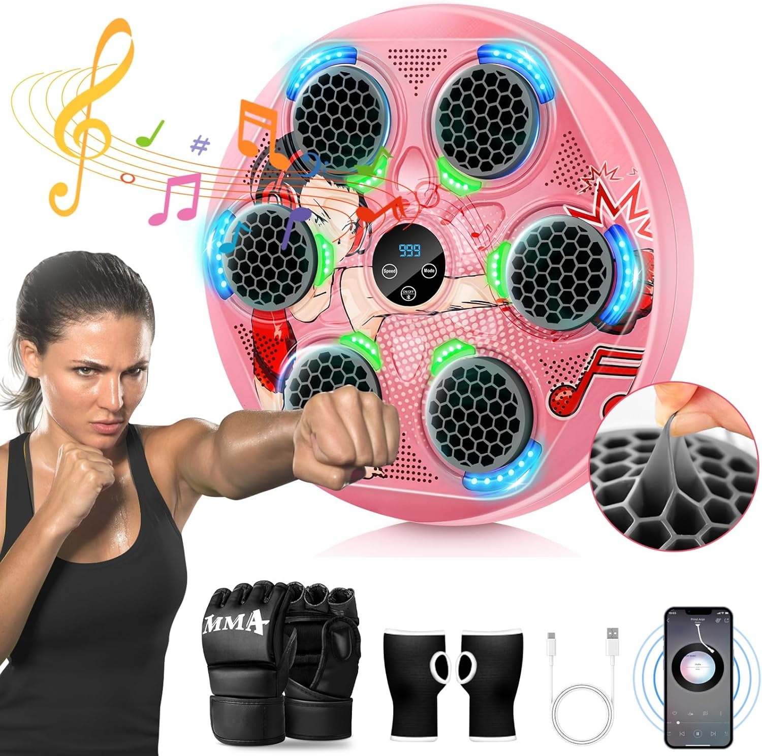 Music Boxing Machine Wall Mounted for Adults Boxing Trainer Music ...