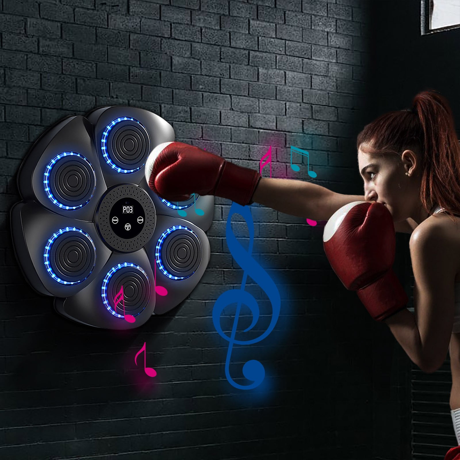 Music Boxing Machine, Wall-Mounted Punching Trainer, Upgraded Smart ...