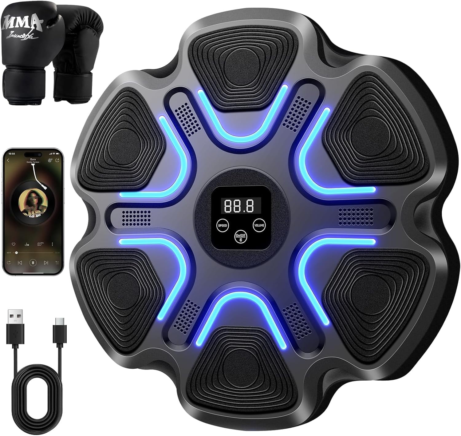 Music Boxing Machine for Adults,Smart Music Punching Machine with ...