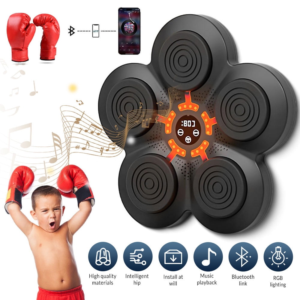 Music Boxing Machine with Boxing Gloves, Wall Mounted Smart Bluetooth ...