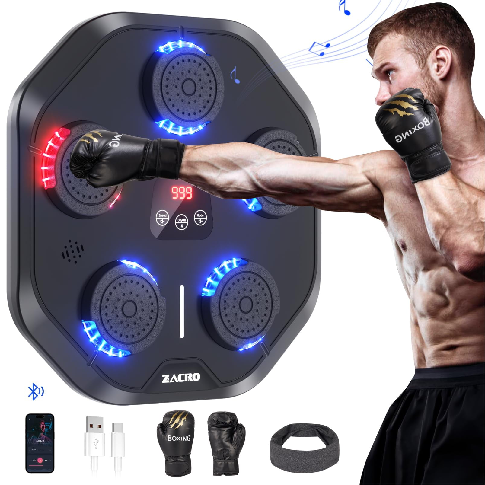 Zacro Music Boxing Machine, Wall Mounted Boxing Machine Training ...