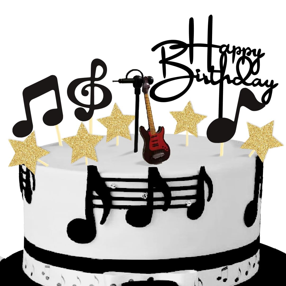 Music Cake ToppersITSC Music Electric Guitar Singer Cake Decorations ...
