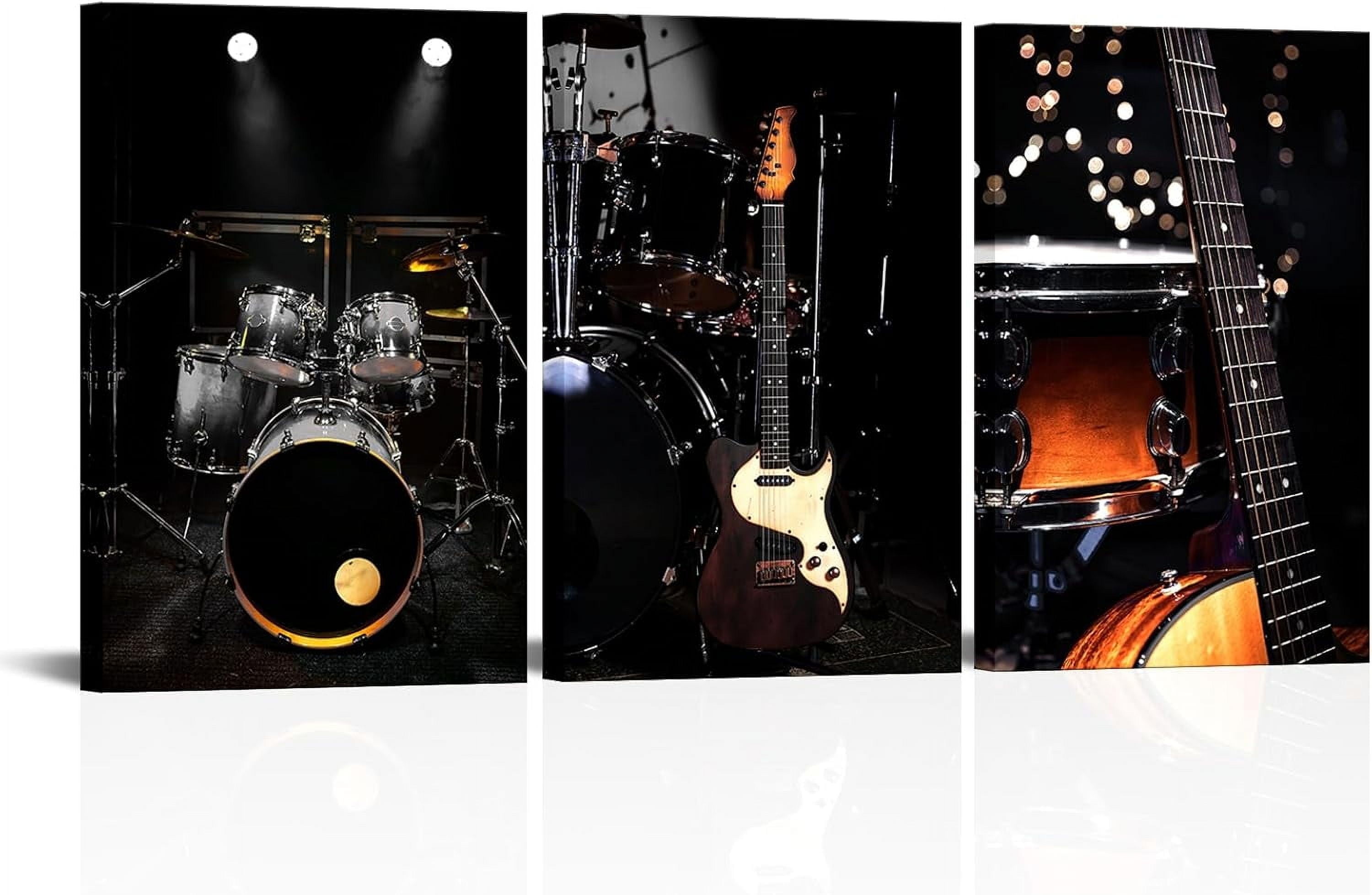 Music Canvas Wall Art Musical Instruments Picture Prints Music Band ...