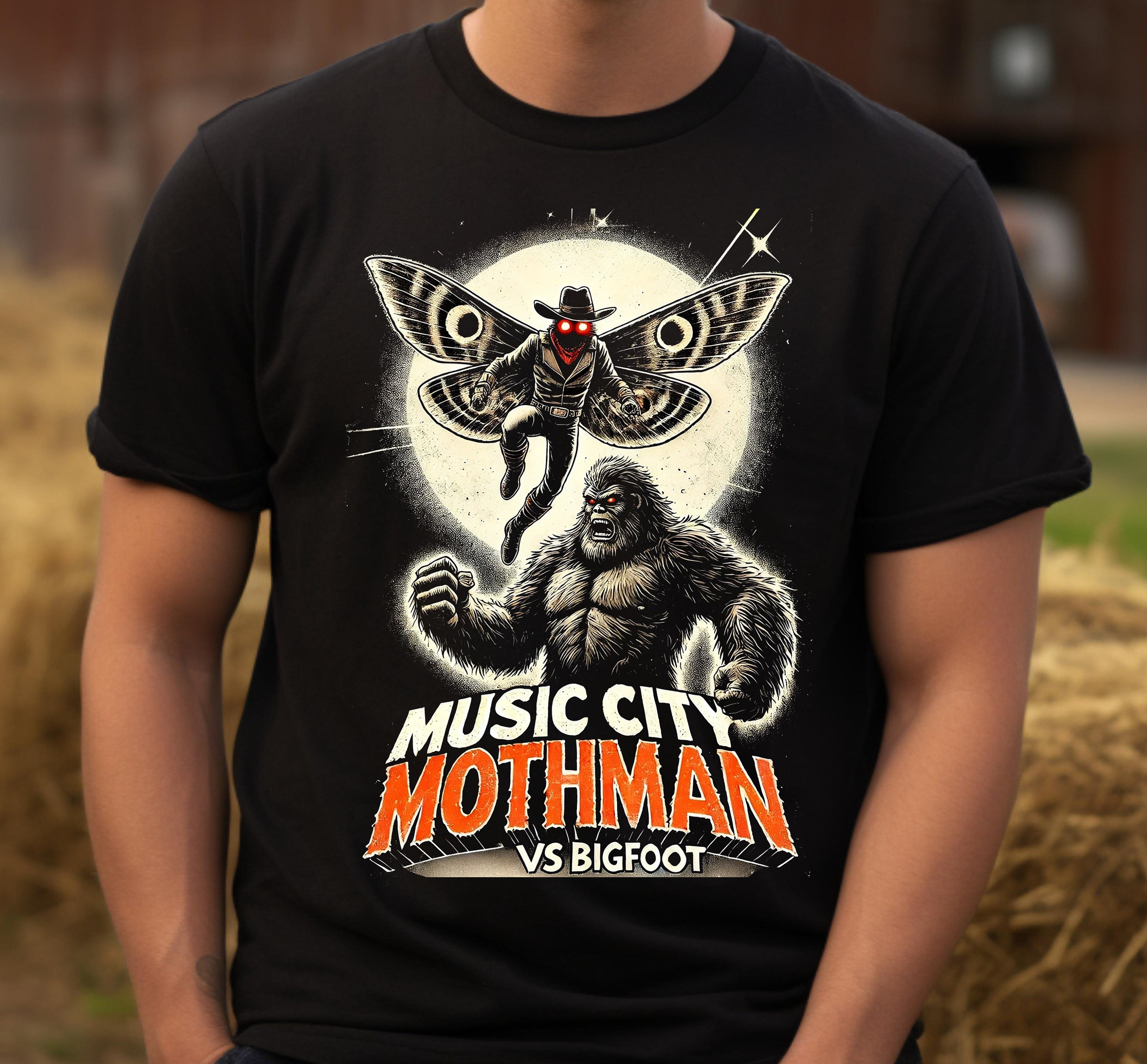 Music City Mothman vs. Bigfoot Showdown Super Hero/Cryptid Shirt ...