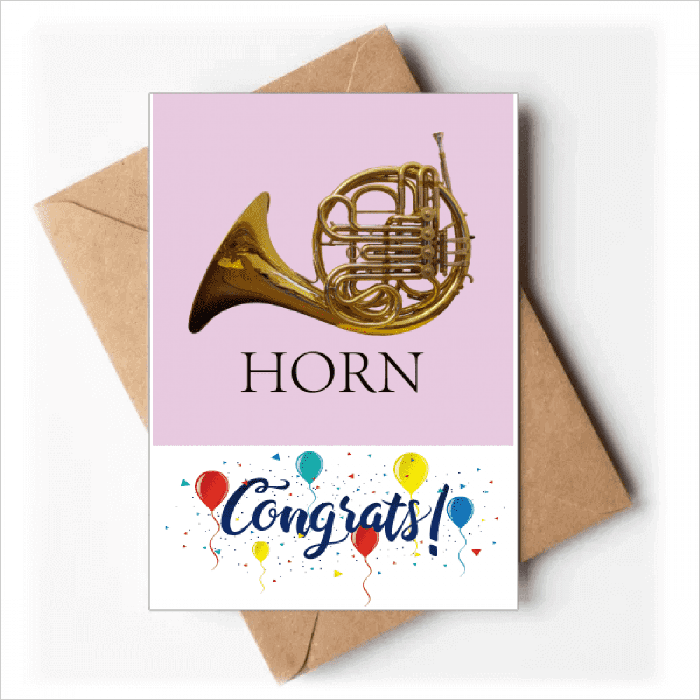 Music Classical Instrument Playing Horn Wedding Cards Congratulations ...