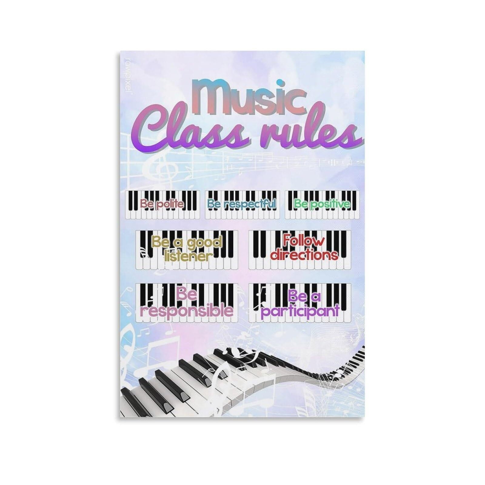Music Classroom Rules Poster Music Teacher Classroom Printable Posters ...