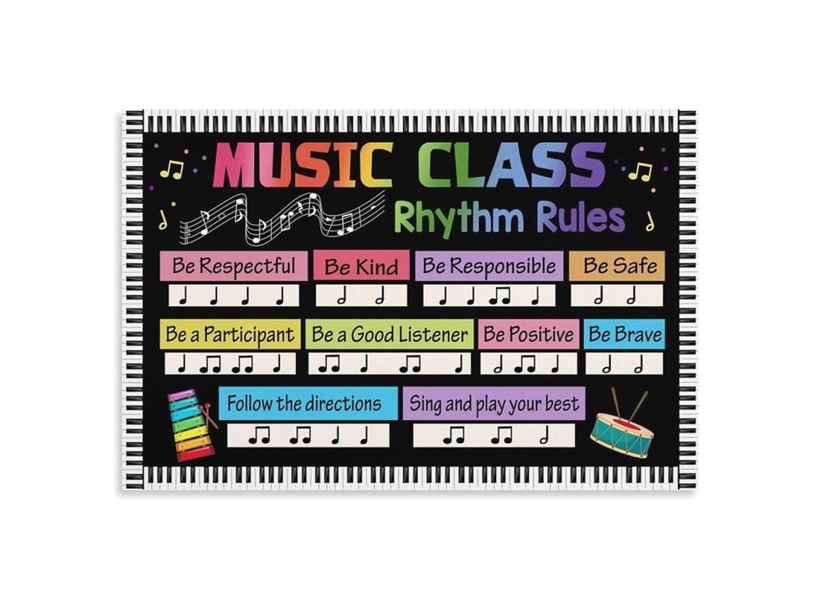 Music Classroom Rules Poster Rhythm Rules for High School and Middle ...