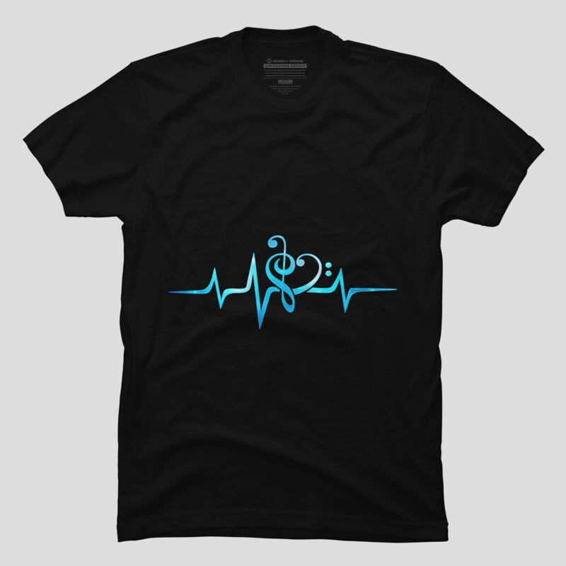 Music Clef Heart Heartbeat Treble Bass Key Choir Band H9999 Unisex T ...
