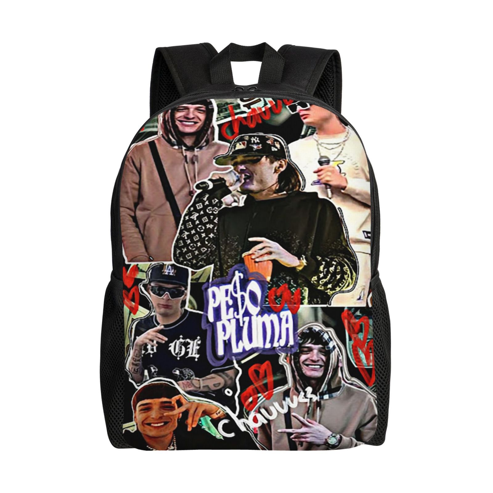 Music Collage Peso Pluma Large Backpack For Men And Women Lightweight ...