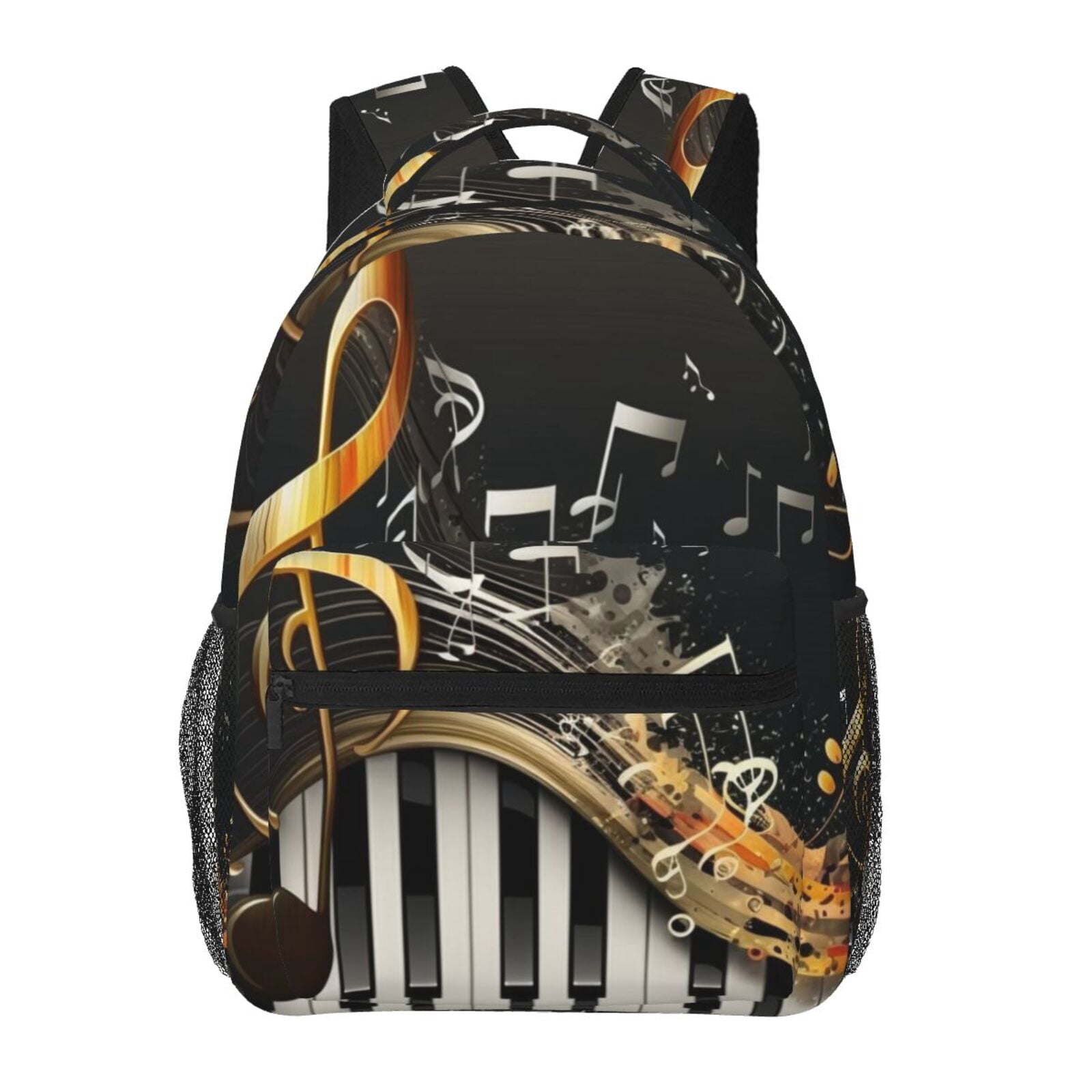 Music Cool Piano Vintage Backpack Casual College Bag Zipper Laptop ...
