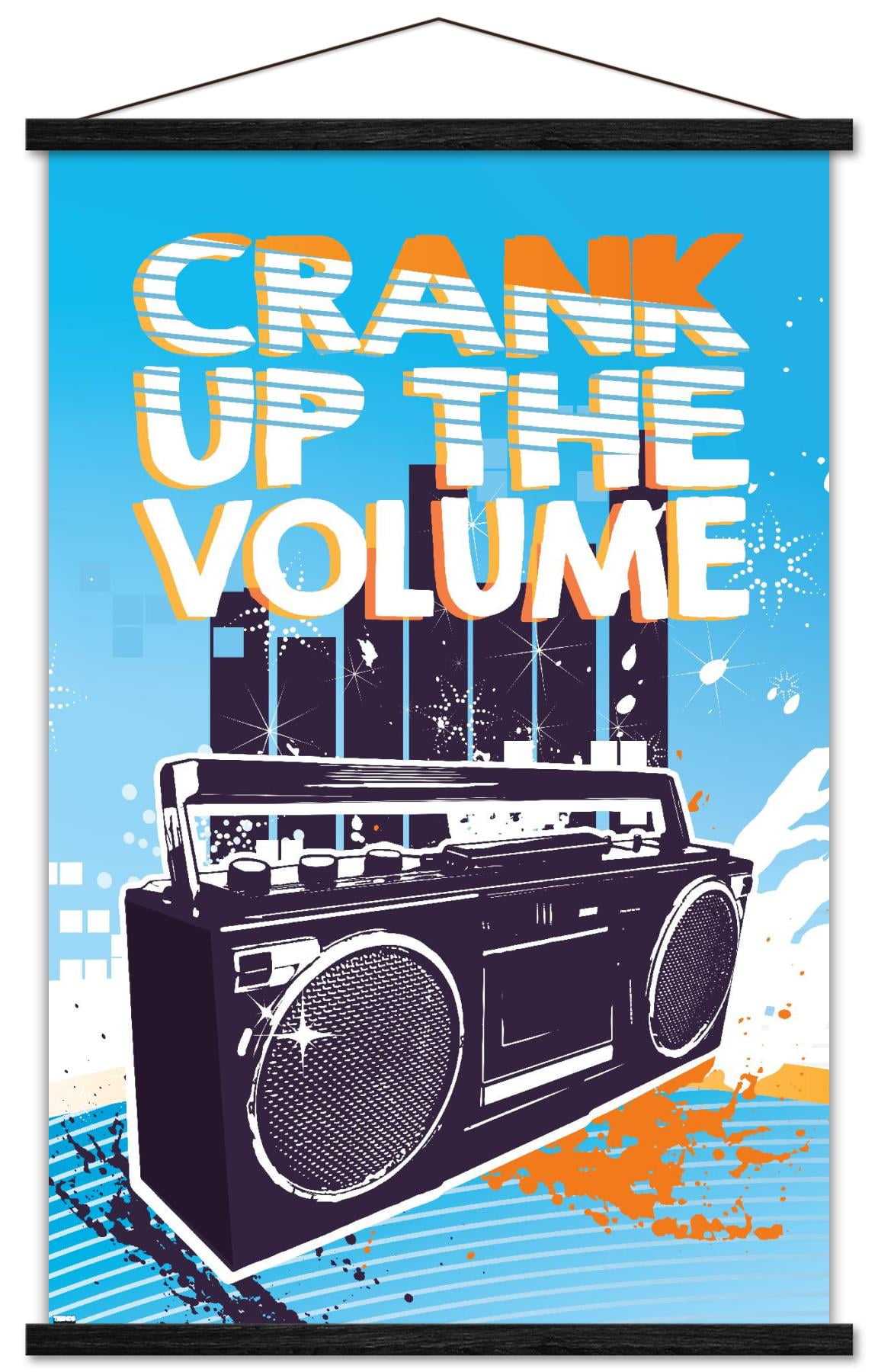 Music - Crank Up the Volume Wall Poster with Wooden Magnetic Frame, 22. ...
