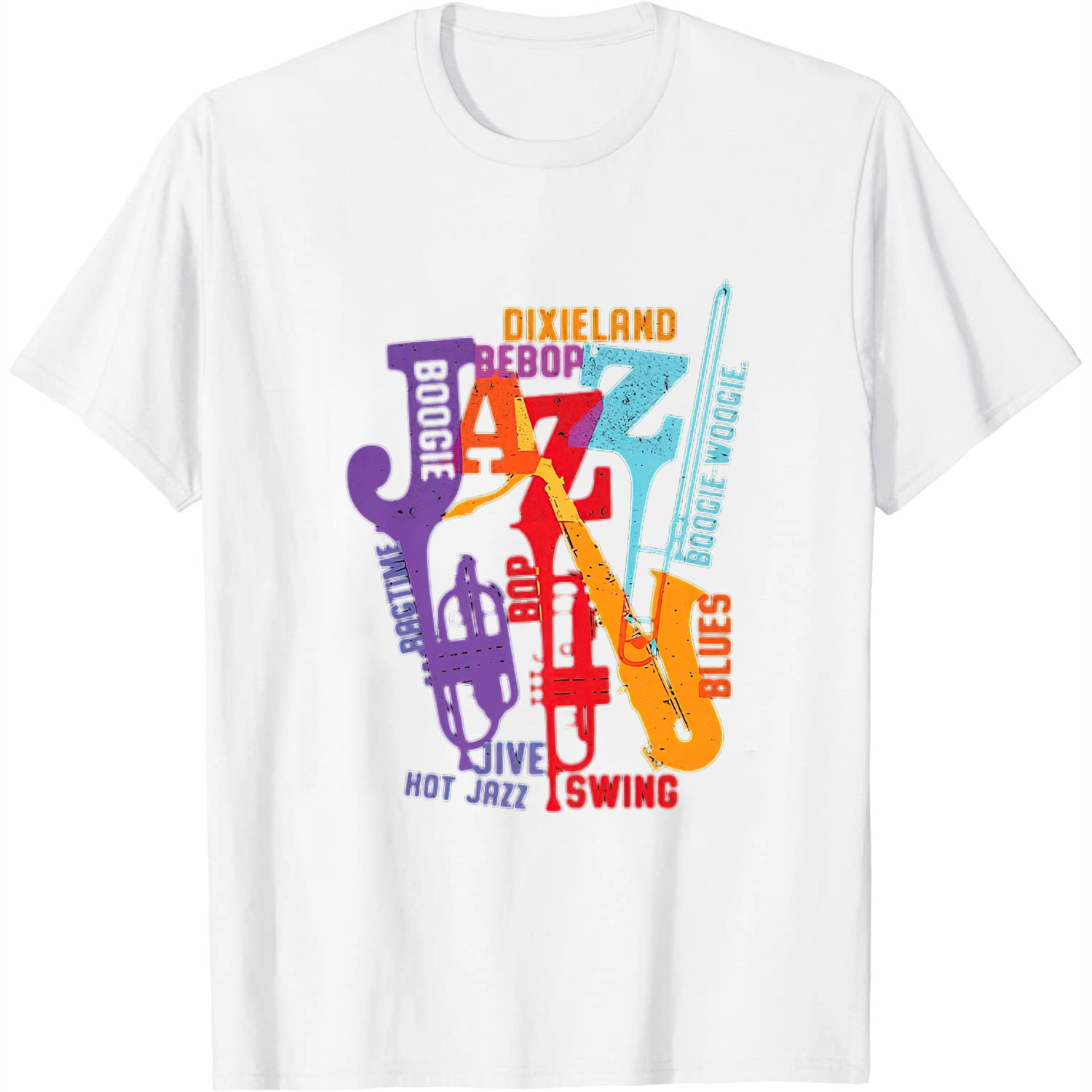 Music Design for Jazz Dixieland, Swing, & Blues, Men & Women T-Shirt ...