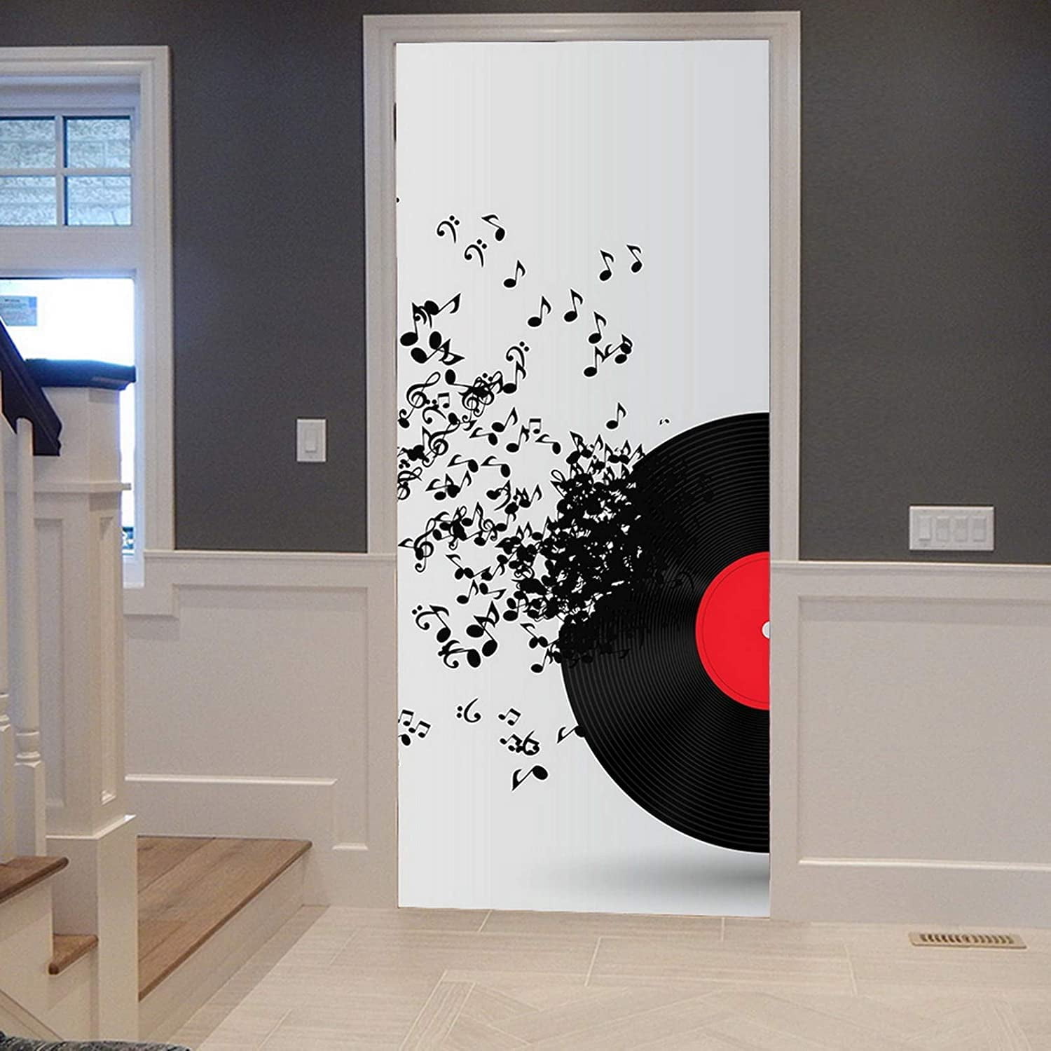 Music Door Stickers Rock Hippie Door Mural Sticker Self-adhesive ...