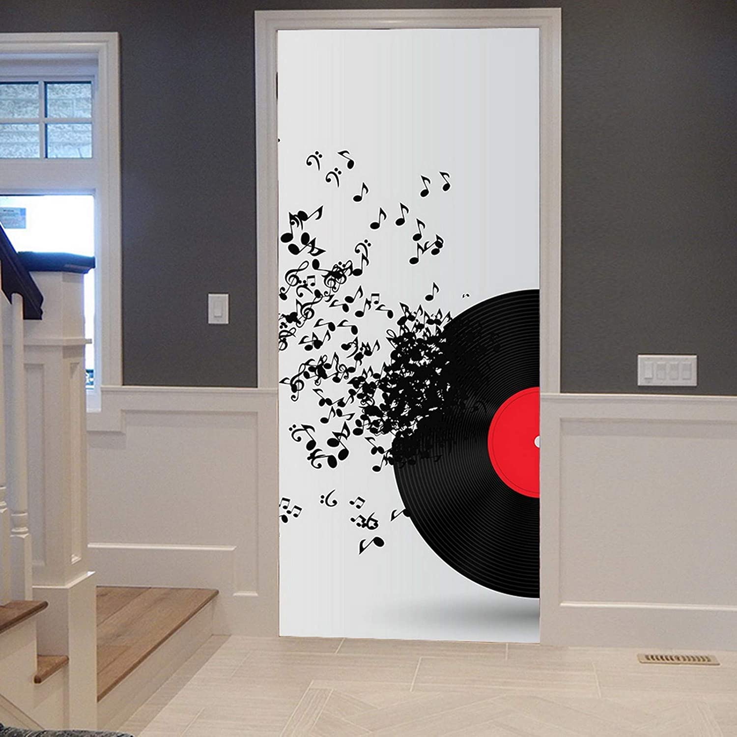 Music Door stickers Rock Hippie Door Mural stickers Hip Hop ...
