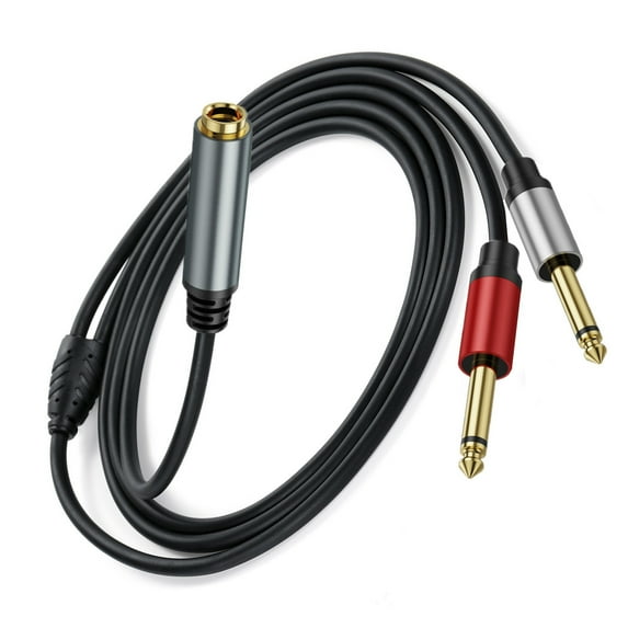 Music Double 6.35mm Male to Stereo Female Y Adapter Cable 1/4 Male Y ...