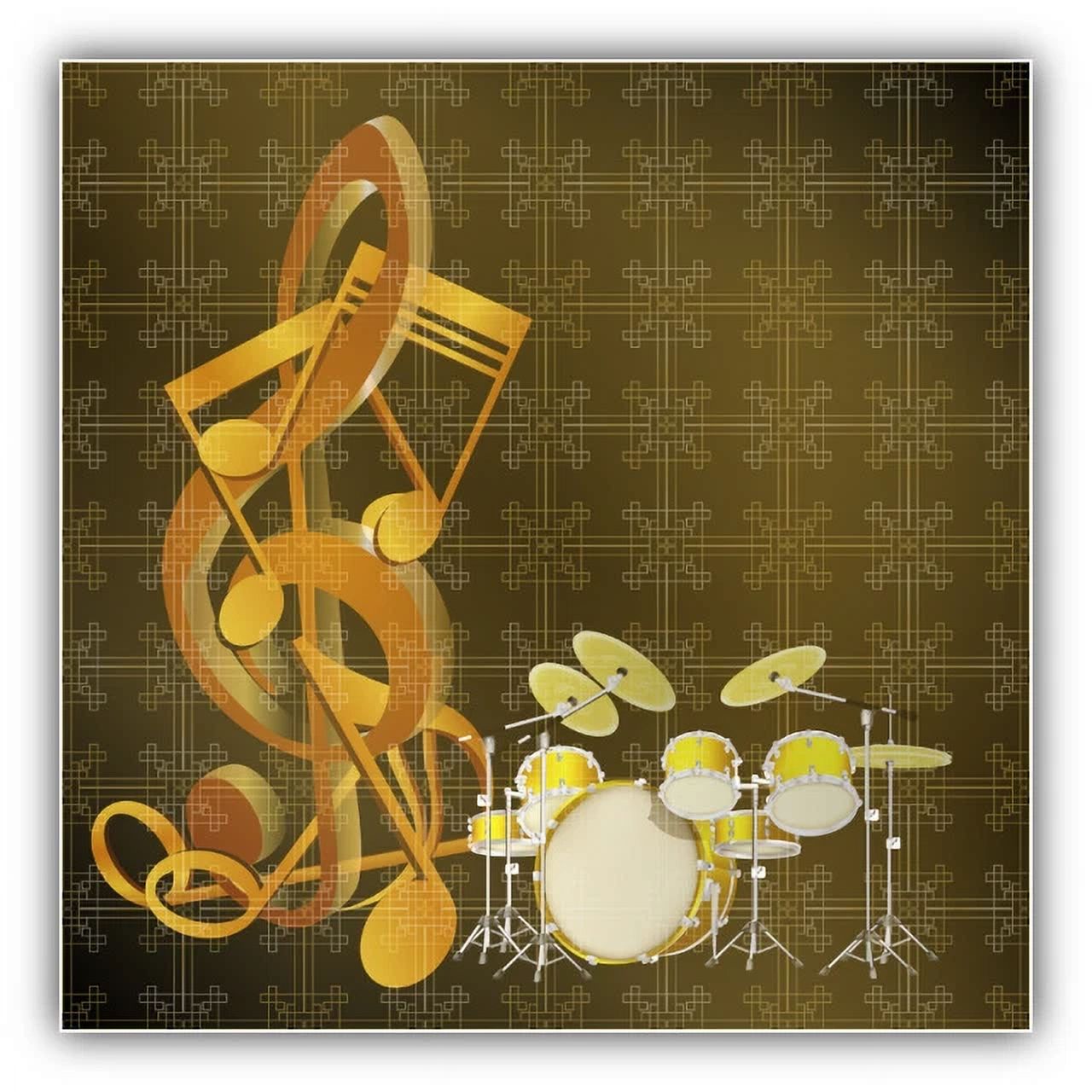 Music Drum Kits Sticker Phone Decal Water Bottle Stickers Car Decals ...