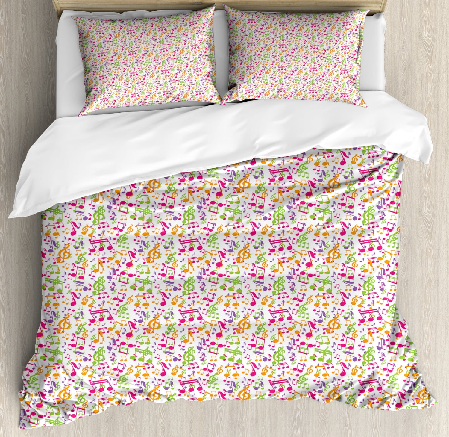 Music Duvet Cover Set King Size, Inspirational Sound Vibes Theme Sonic ...