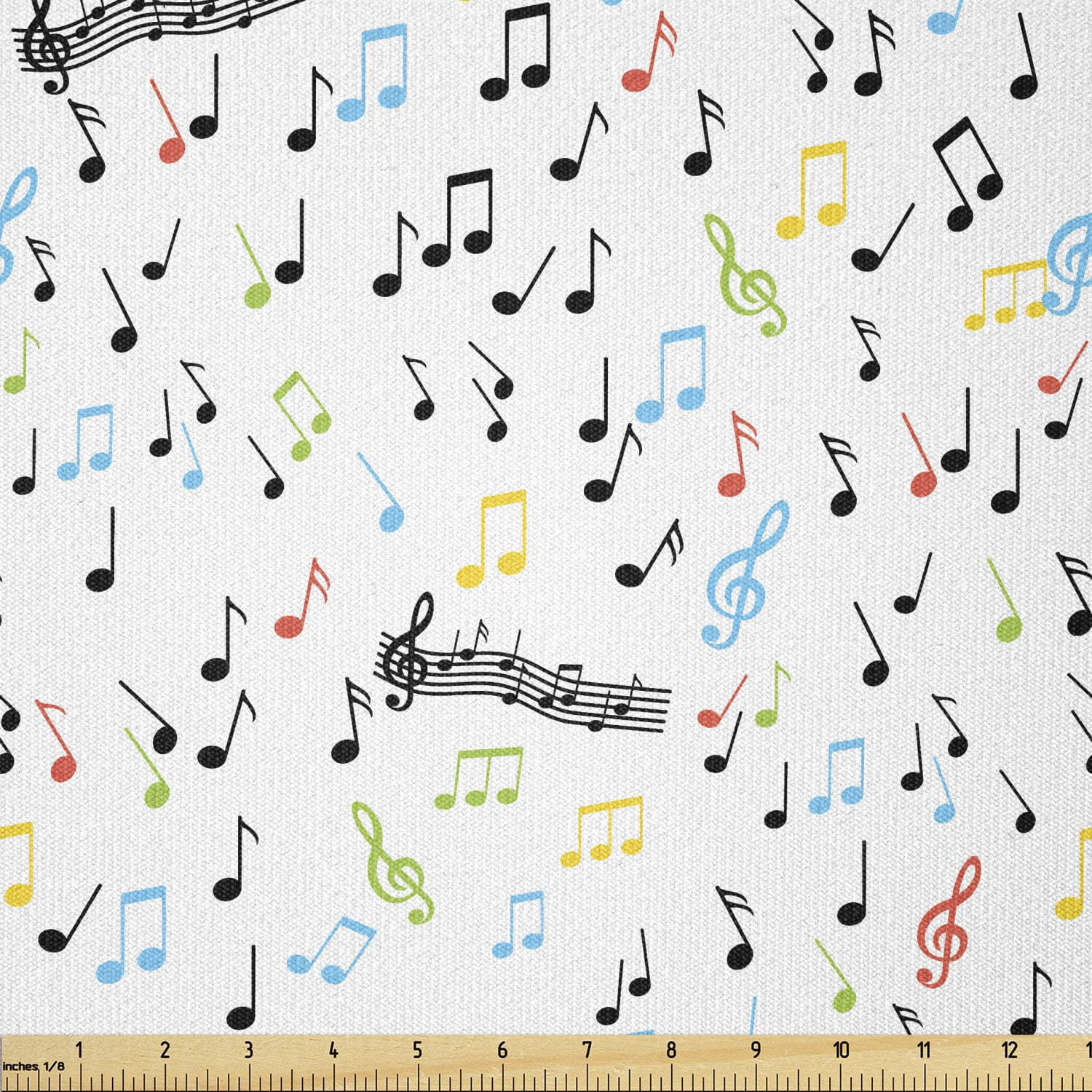 Music Fabric by The Yard, Symbolic Music Notes Joy Vibes Pitch Beat ...