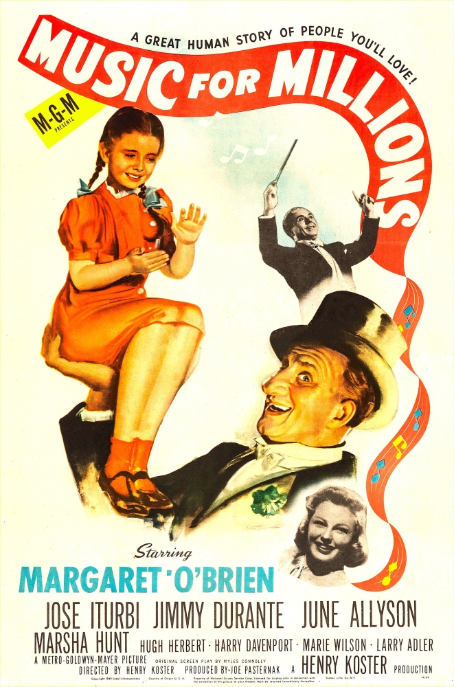 Music For Millions Top From Left: Margaret O'Brien Jimmy Durante June ...