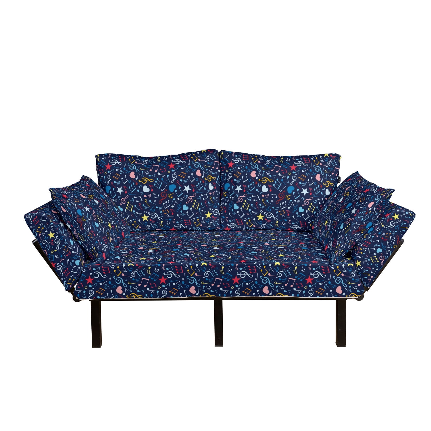 Music Futon Couch, Hearts Notes Stars Melodic Inspiration Musical ...