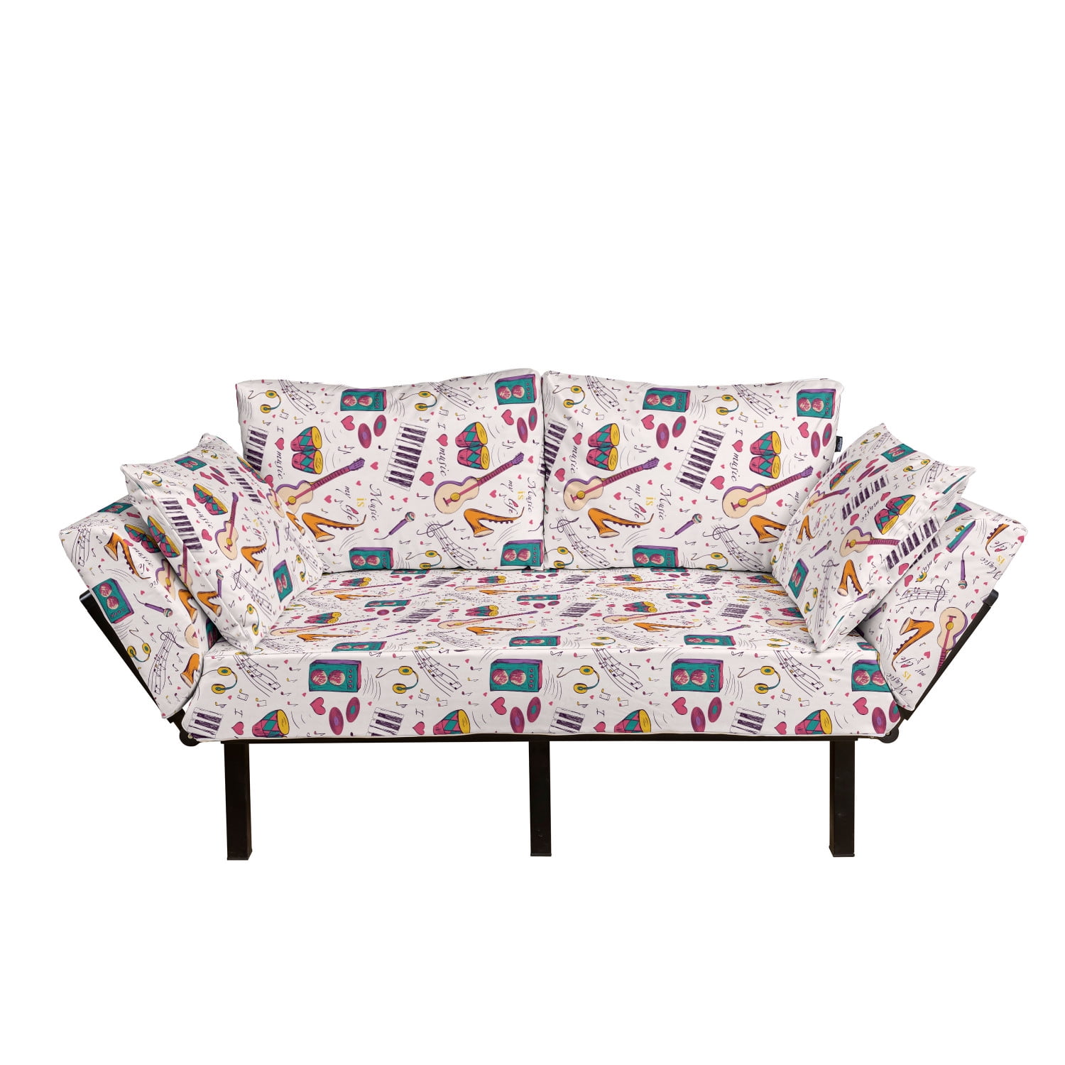 Music Futon Couch, Instruments Drums Speakers Keyboard Headphones ...