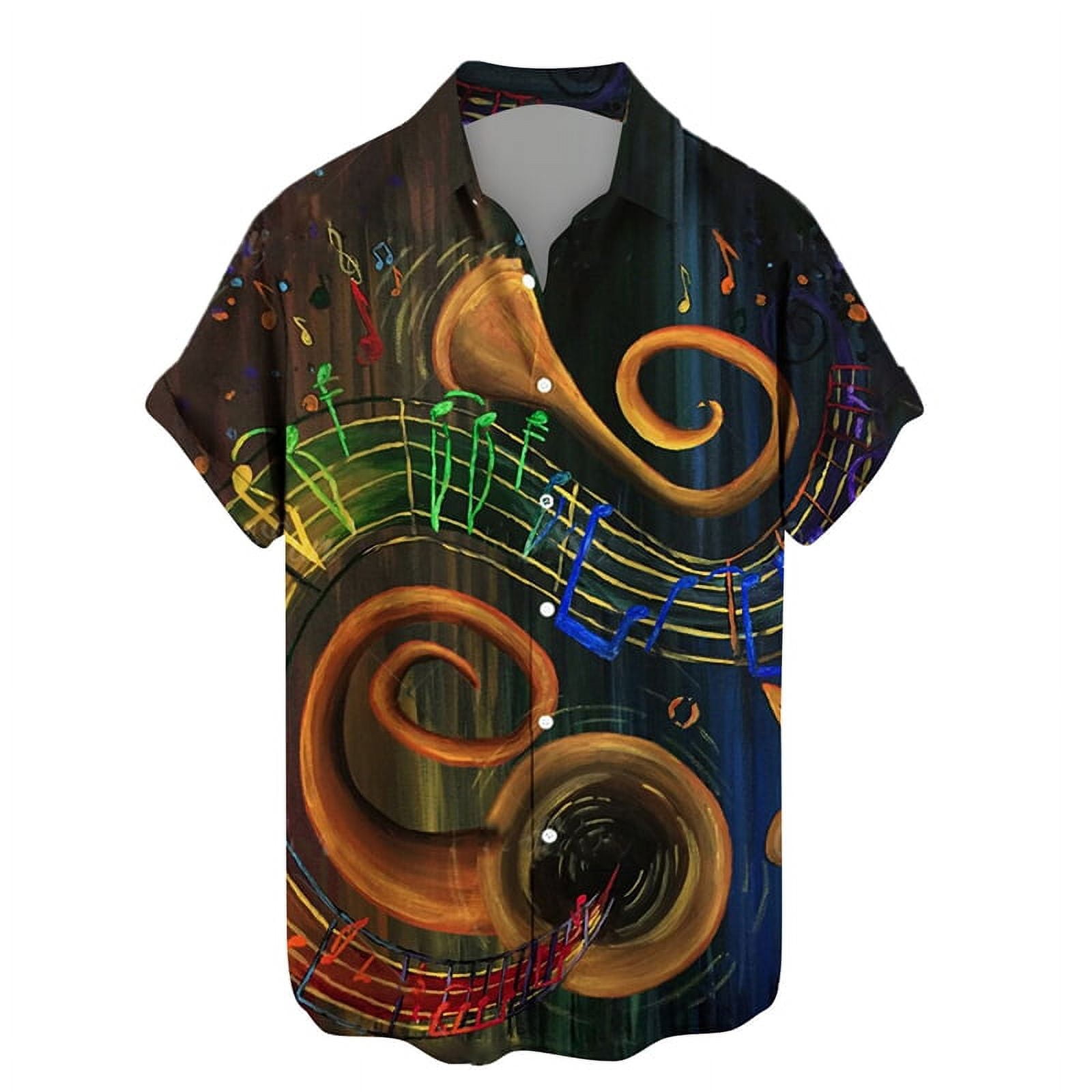 Music Guitar Graphic Shirts For Men Clothing 3D Printed Rock Hip Hop ...