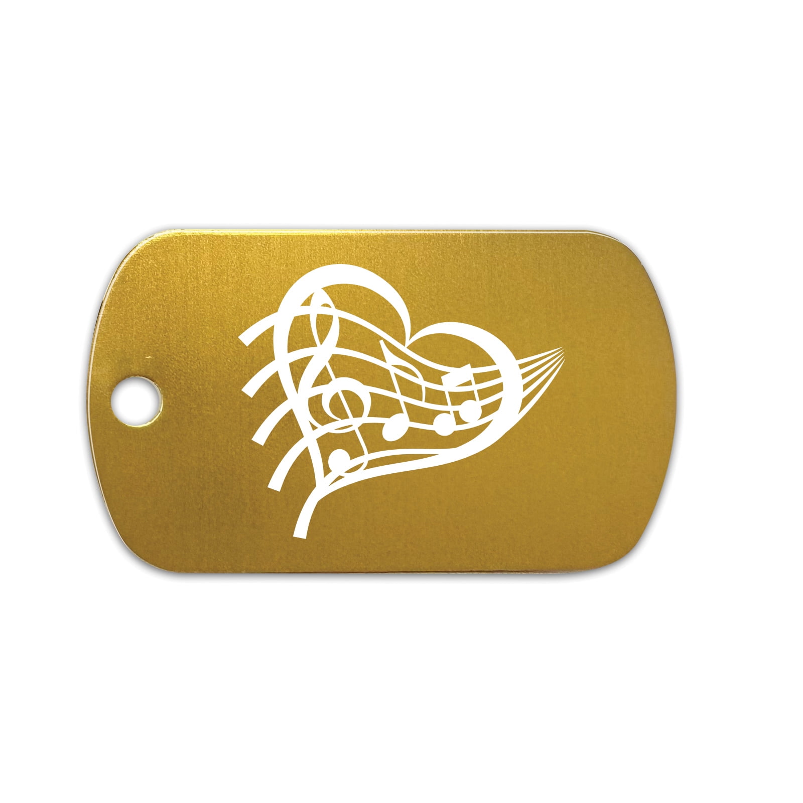 Music Heart GI Dog Tag Aluminum Keychain love notes treble symbol ...
