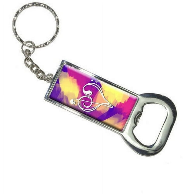 Music Heart Love Treble Bass Clef Notes Staff Pink Splash Keychain ...
