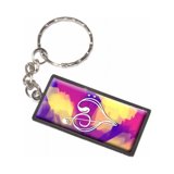 Music Heart Love Treble Bass Clef Notes Staff Pink Splash Keychain Key ...