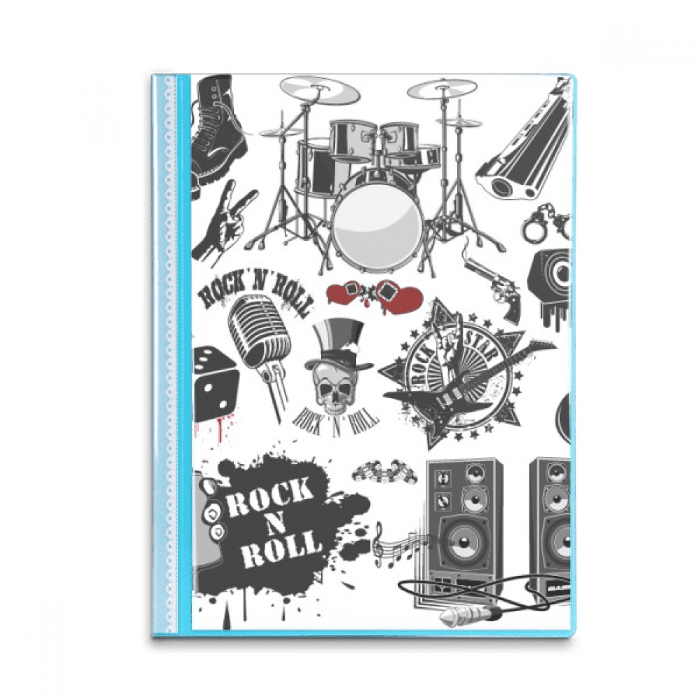 Music Instruments Combination Illustrate Pattern Book Sheet Protectors ...