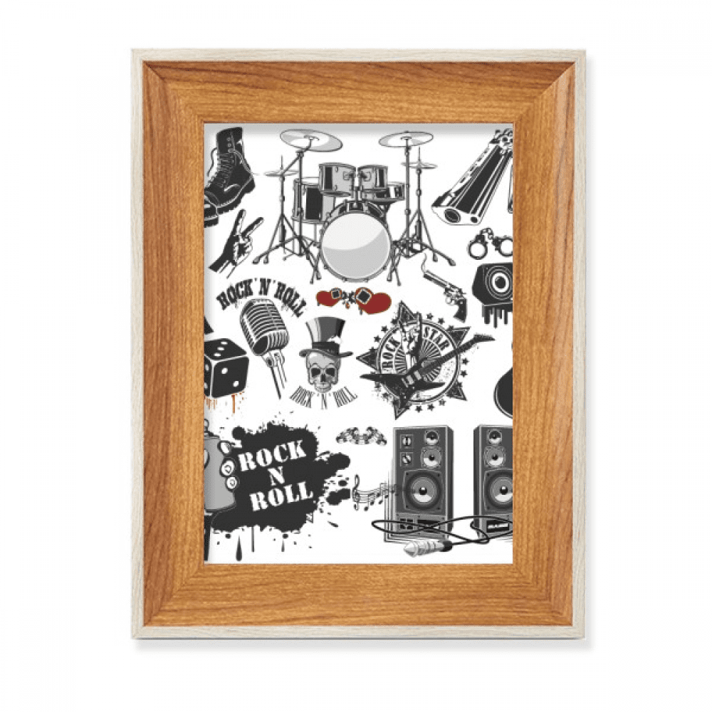 Music Instruments Combination Illustrate Pattern Desktop Wooden Photo ...