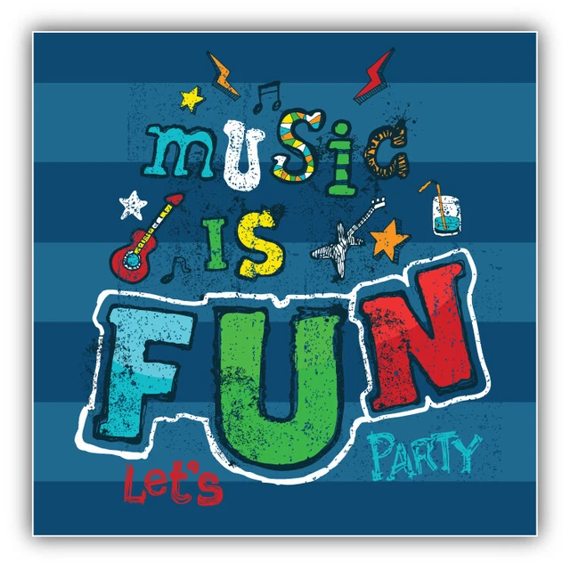 Music Is Fun Slogan Sticker Phone Decal Water Bottle Stickers Car ...