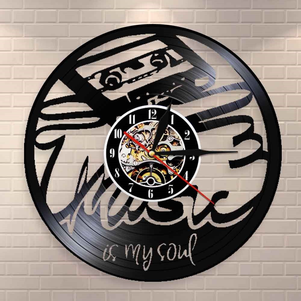Music Is My Soul Muisc Inspirational Quote Wall Clock Vintage Tape ...