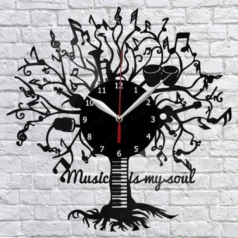 Music Is My Soul Vinyl Record Wall Clock Fan Art Home Decor Vintage ...