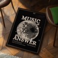 Music Is The Answer Poster, Quote, Trendy Handwritten, House, Disco ...