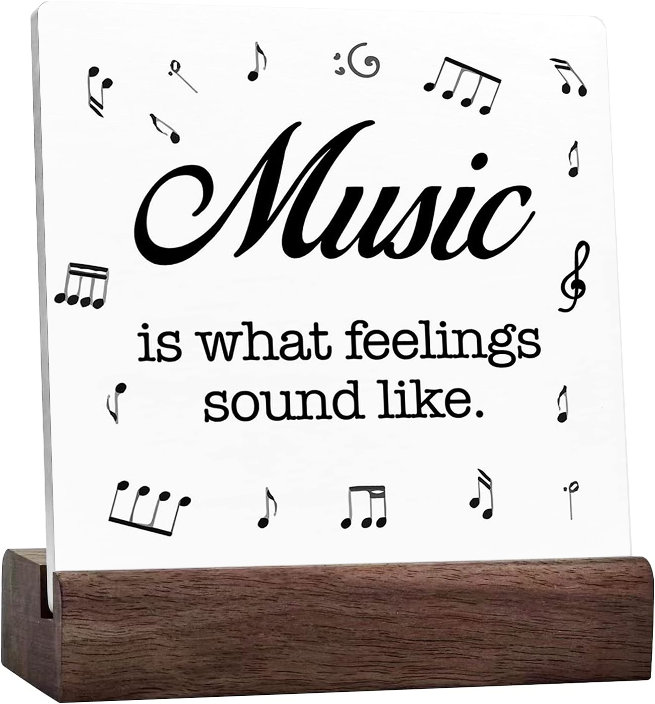 Music Is What Feelings Sound Like Ceramic Desk Sign Desk Decor,Rustic ...