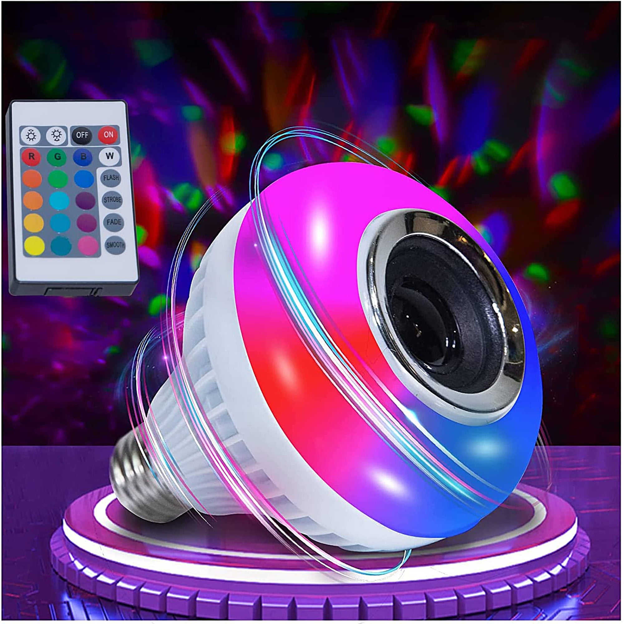 Music LED Light Bulb with Built-in Bluetooth Speaker, E26 Base ...