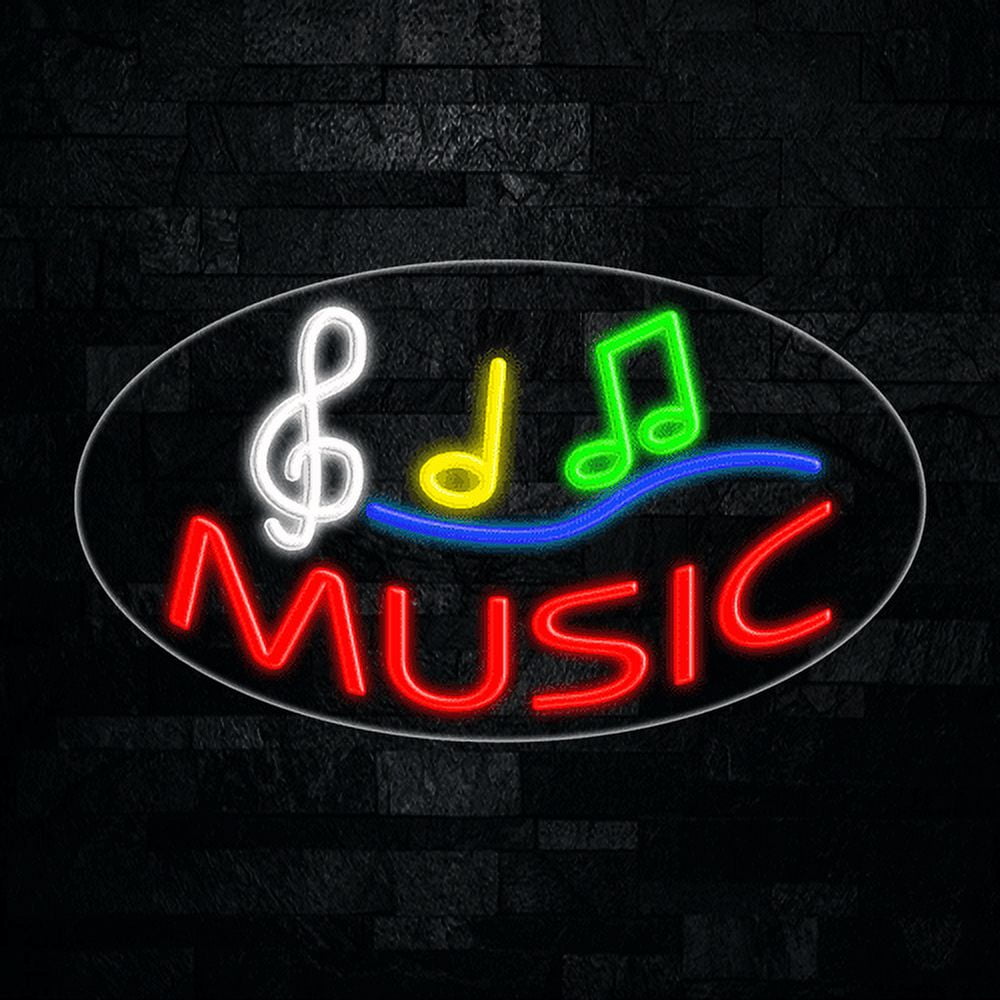 Music LED Neon Sign 28"L x 16"H #34361 - Walmart.com