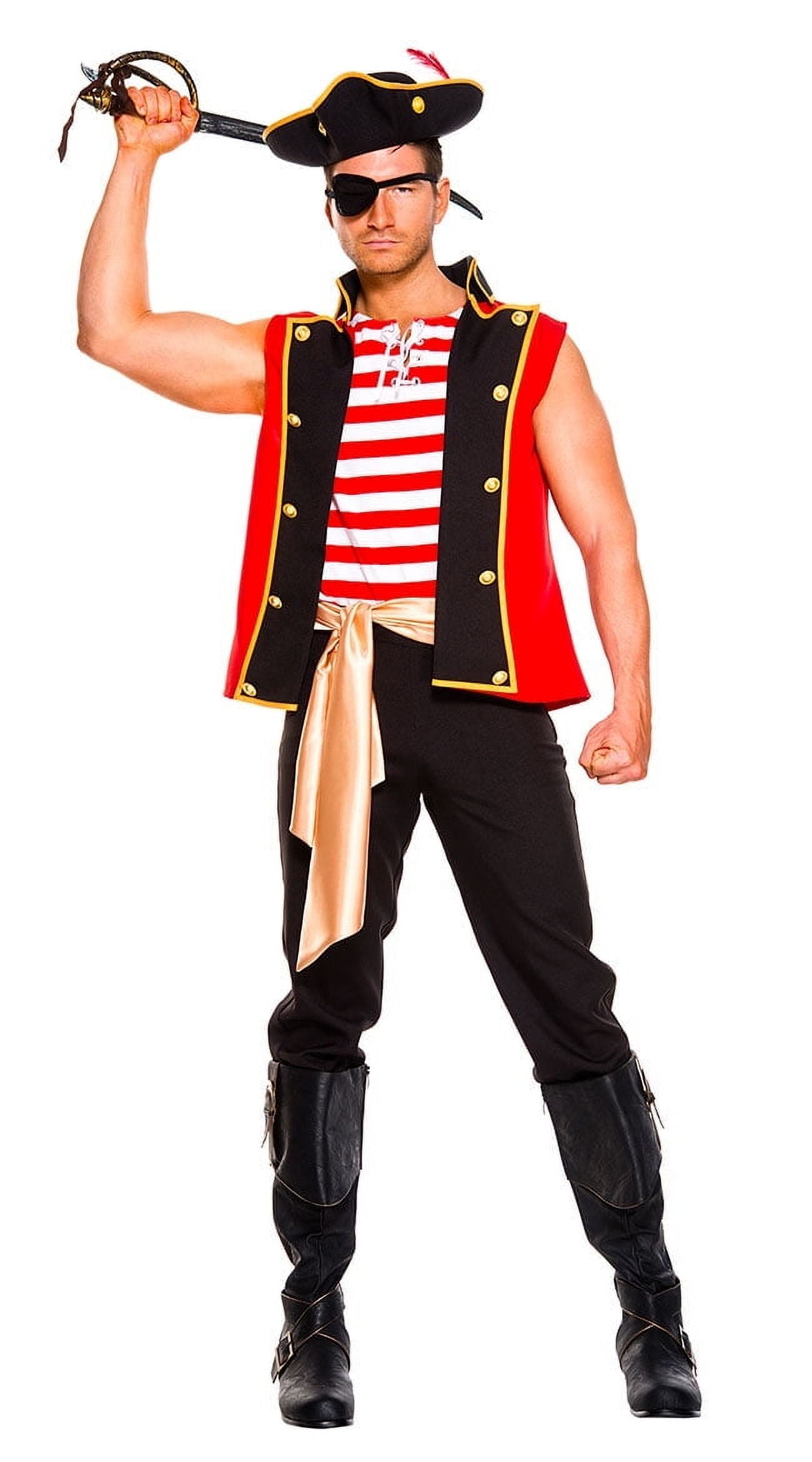 Music Legs Men's Plunderous Pirate Costume, Sexy Men's Plunderous ...